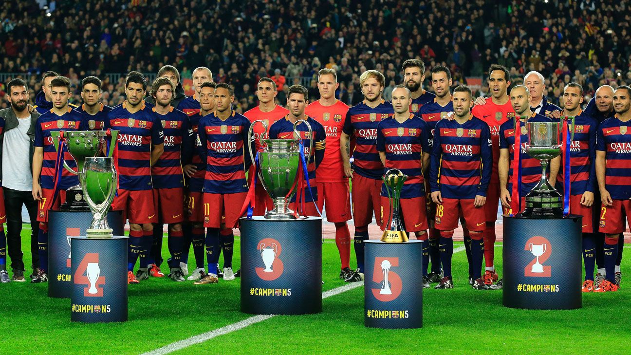 Barça exhibe las cinco copas logradas en 2015