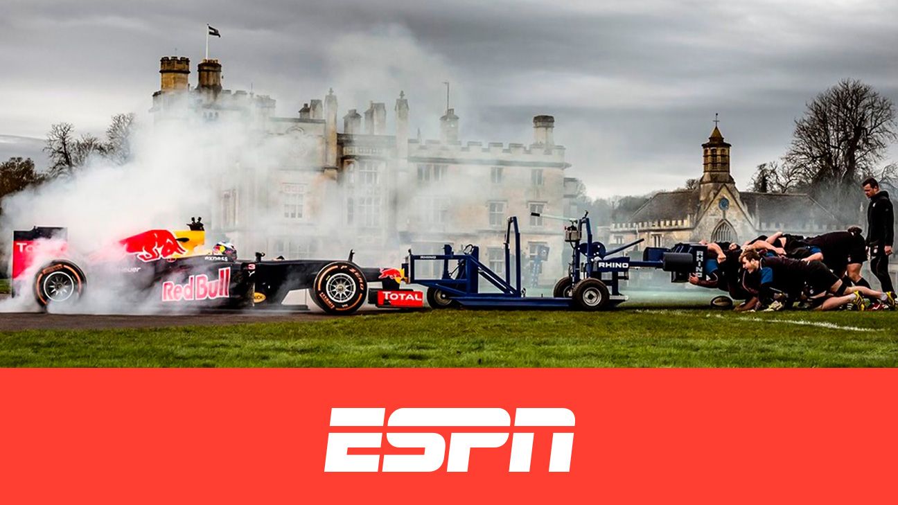 F1: Auto de Red Bull mide fuerzas contra equipo de rugby - ESPN