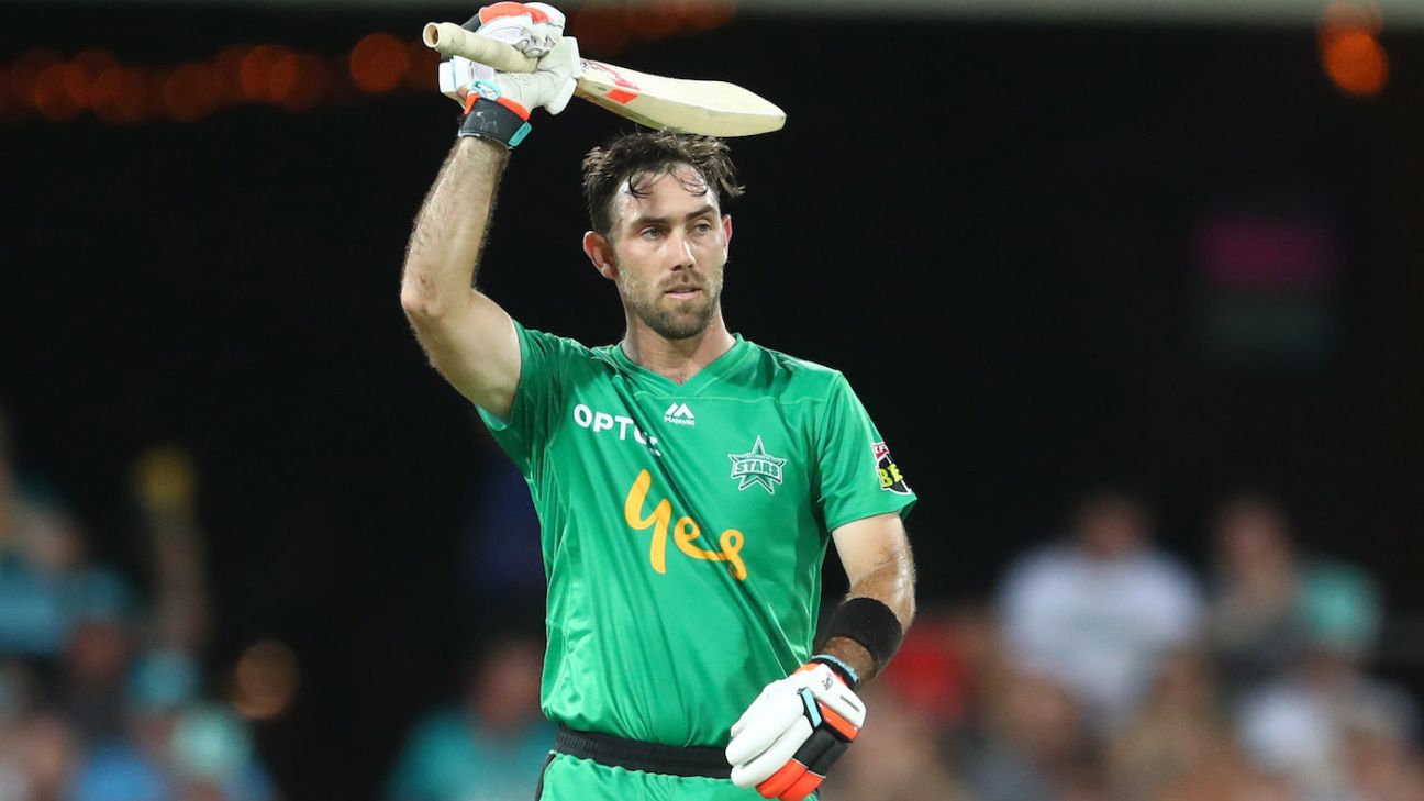 Glenn Maxwell with bat, Haris Rauf with ball - ESPN