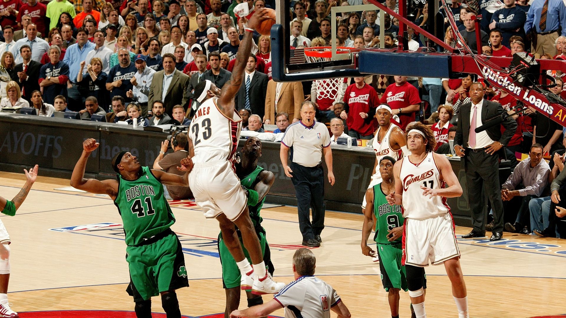 LeBron dunks over KG - ESPN Video