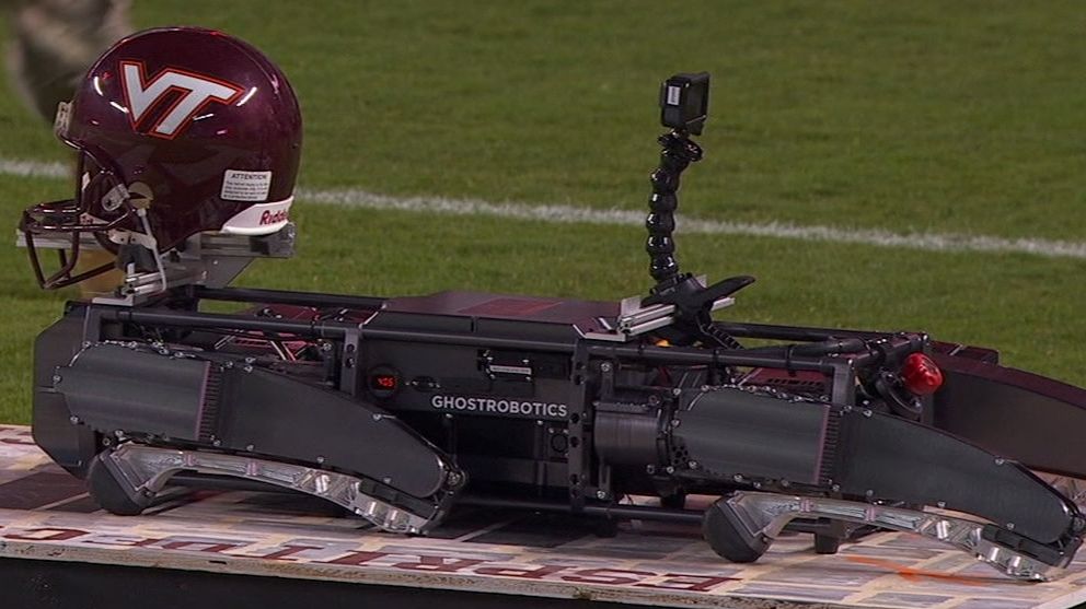 Virginia Tech has robot do pushups on scoring plays - ESPN Video