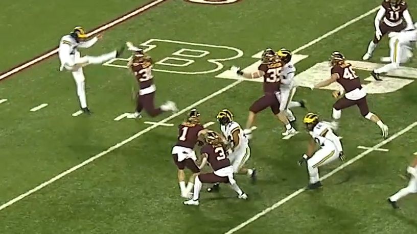 Minnesota blocks Michigan punt on opening drive - ESPN Video