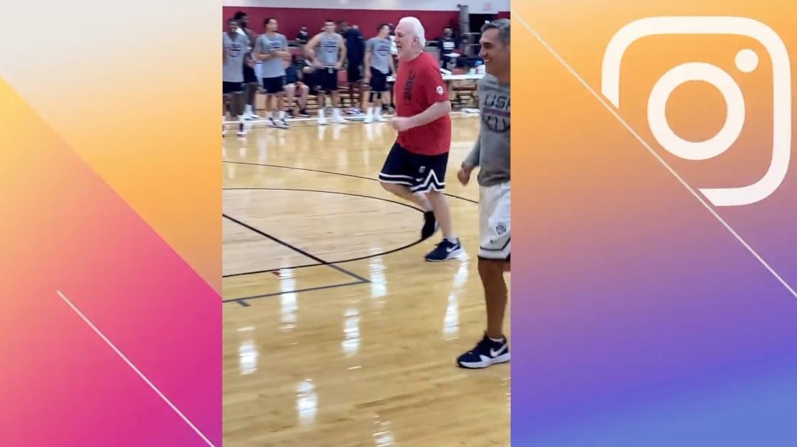 Popovich and the U.S. coaches run sprints after practice - ESPN Video