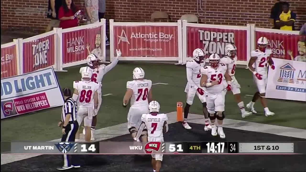 Touchdown Joshua Simon Scores Vs Ut Martin Skyhawks Espn Video