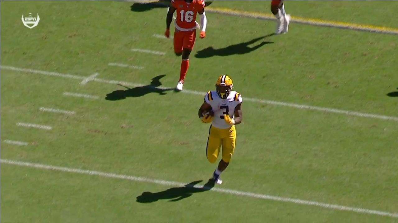 Tyrion Davis-Price jets up the middle for a 40-yard LSU TD - ESPN Video