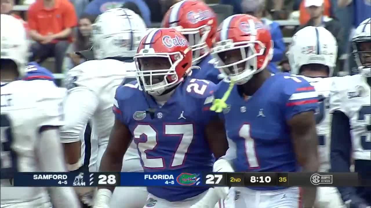 Dameon Pierce scores one-yard rushing TD vs. Samford Bulldogs - ESPN Video