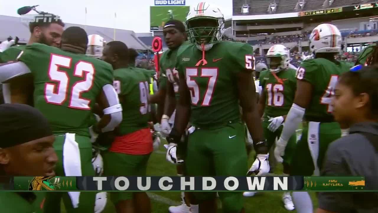 Xavier Smith jukes the defender and turns on the jets for the Florida A ...