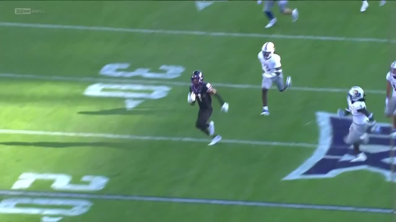 Derius Davis speeds past the Jayhawks' defense for a 43-yard TD - ESPN ...