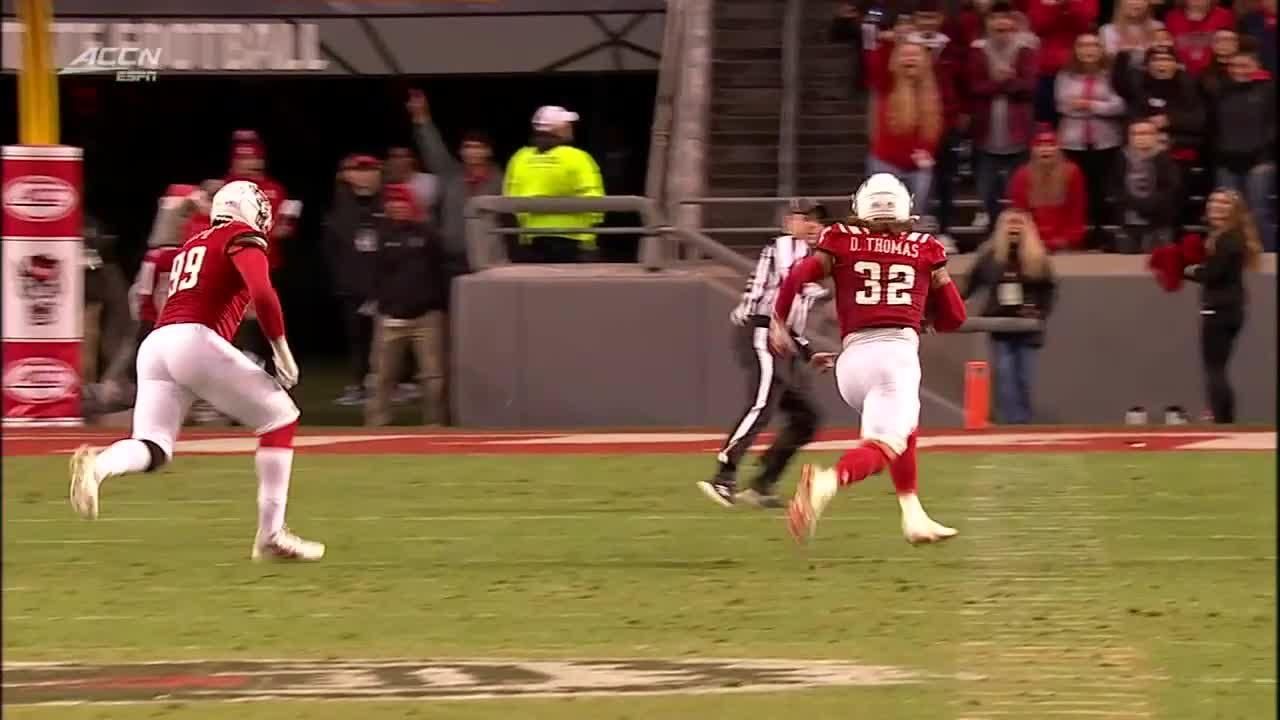 Drake Thomas scores 38-yard Defensive touchdown vs. NC State - ESPN Video