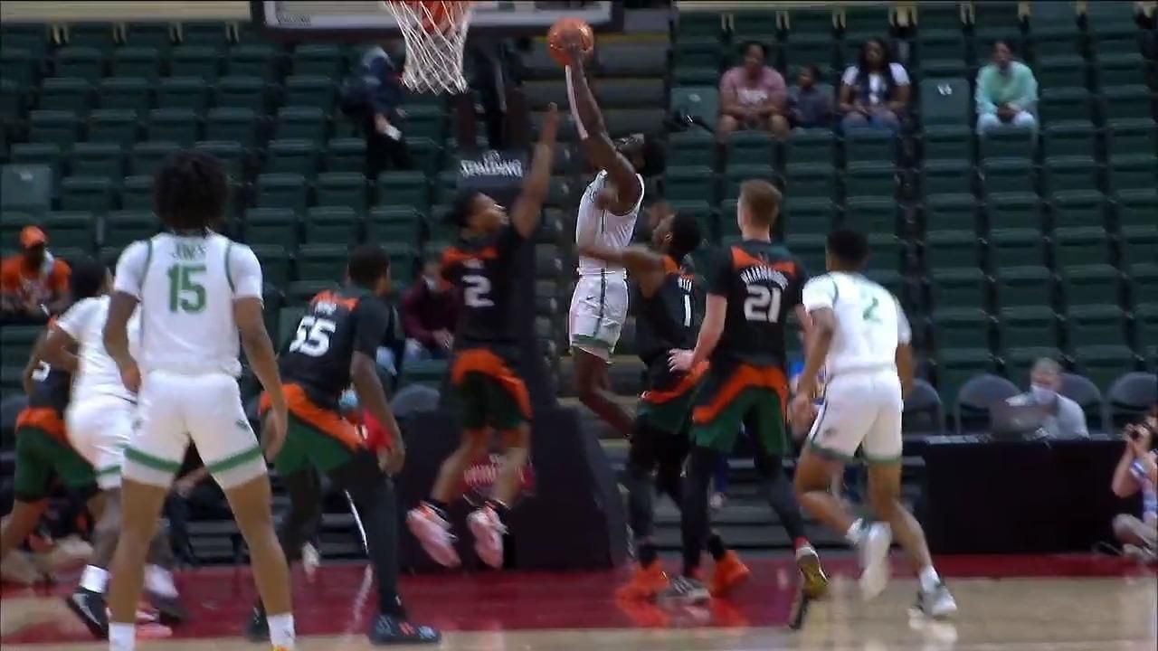 Thomas Bell gets up for a North Texas dunk - ESPN Video