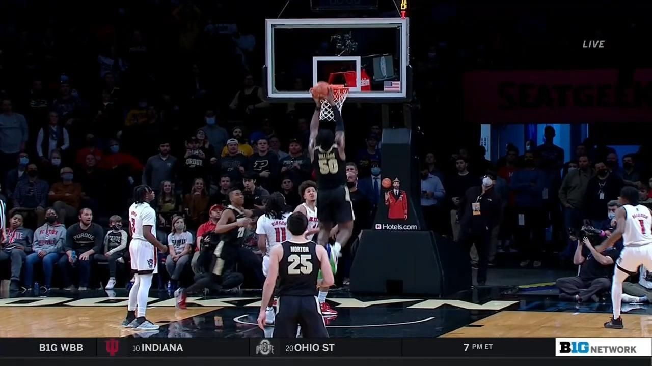Trevion Williams flies in for big Purdue putback jam in OT - ESPN Video