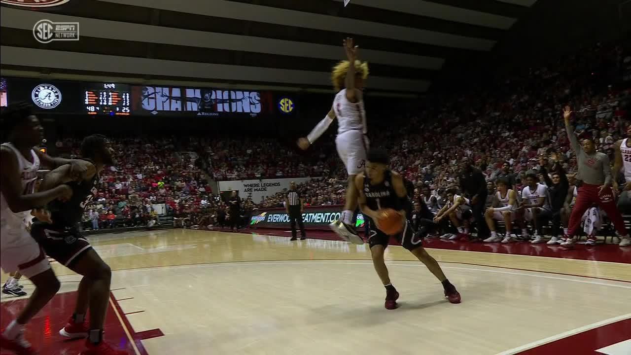 Jacobi Wright gets the and-1 to fall for South Carolina - ESPN Video