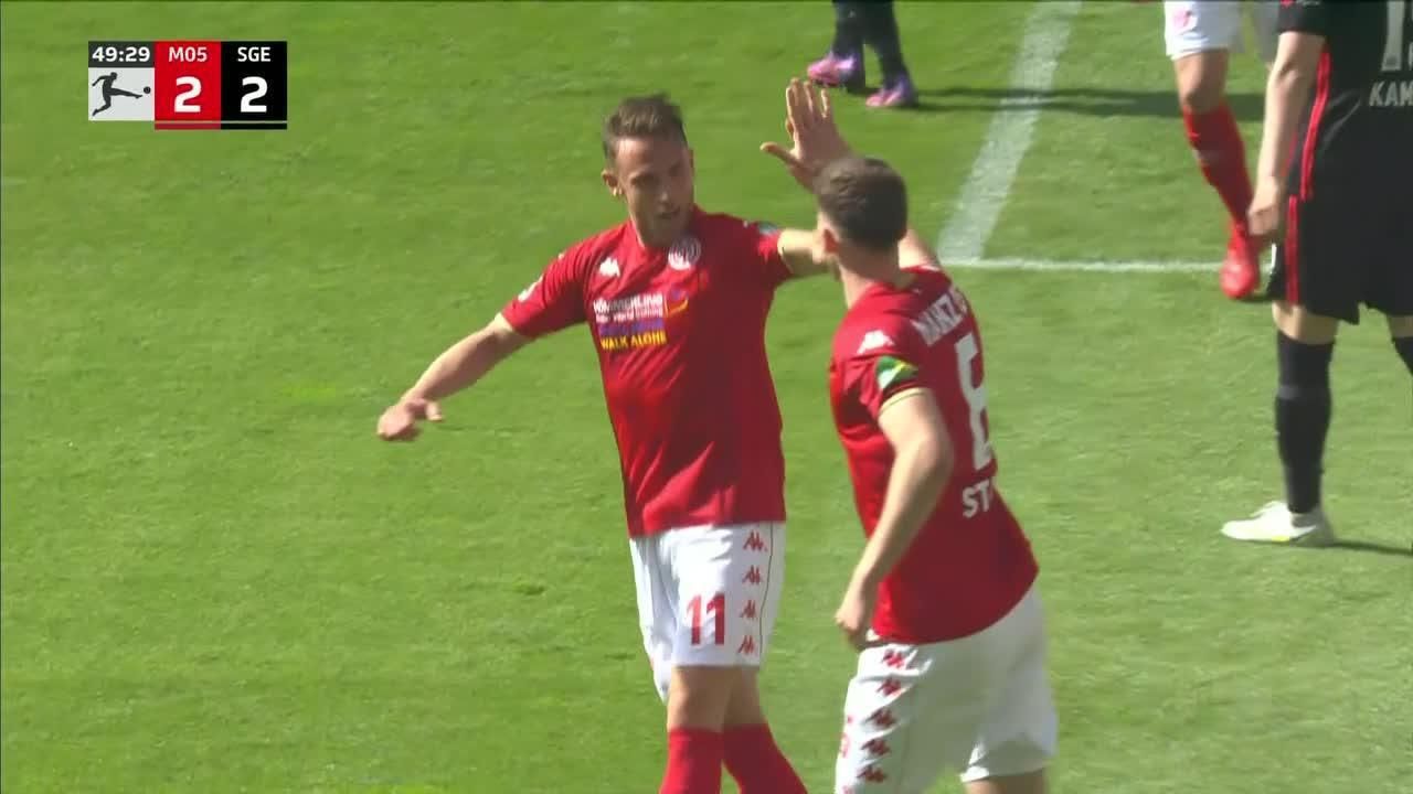 Marcus Ingvartsen scores again to bring Mainz level - ESPN Video