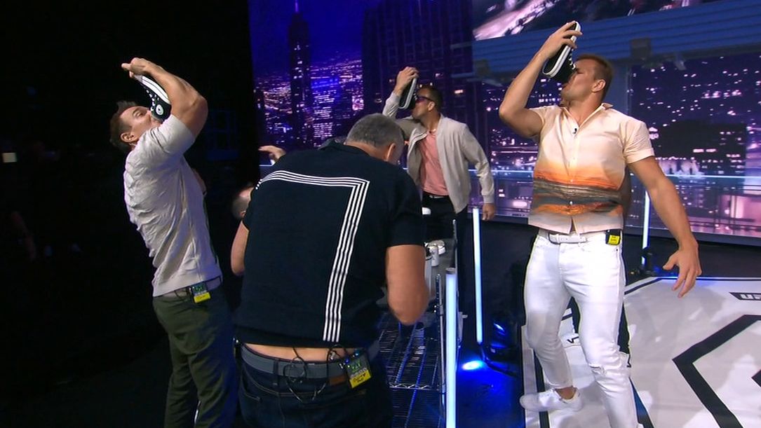 The Gronks do a shoey - ESPN Video