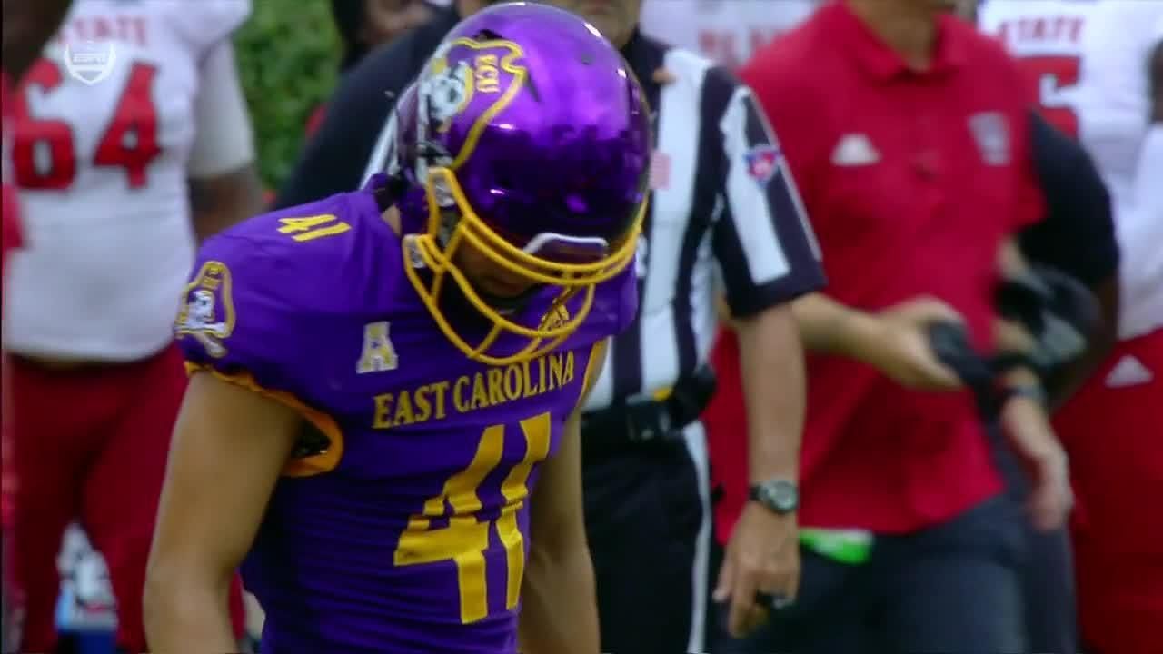ECU misses a late extra point and FG to gift NC State the win - ESPN Video