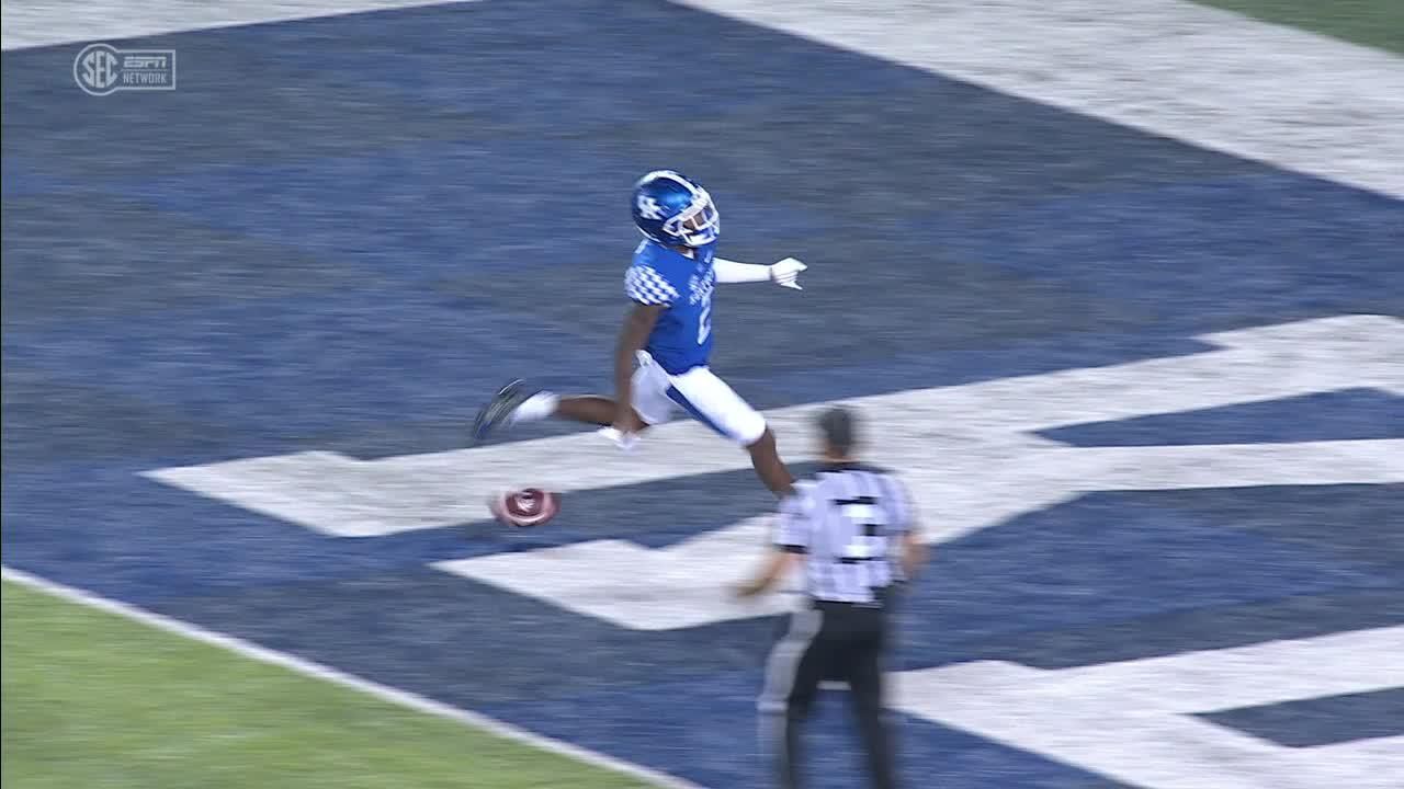 Barion Brown crosses goal line for 100-yard touchdown - ESPN Video