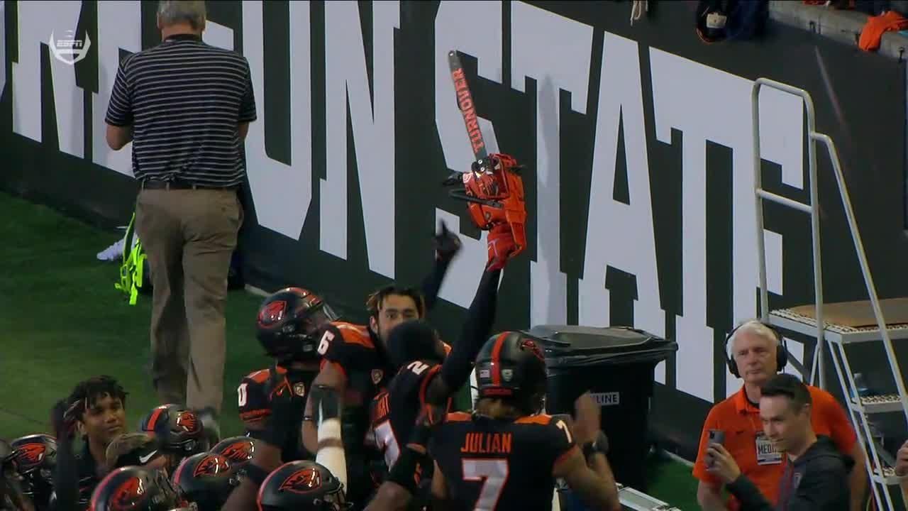 Oregon State breaks out the turnover chainsaw after an INT - ESPN Video