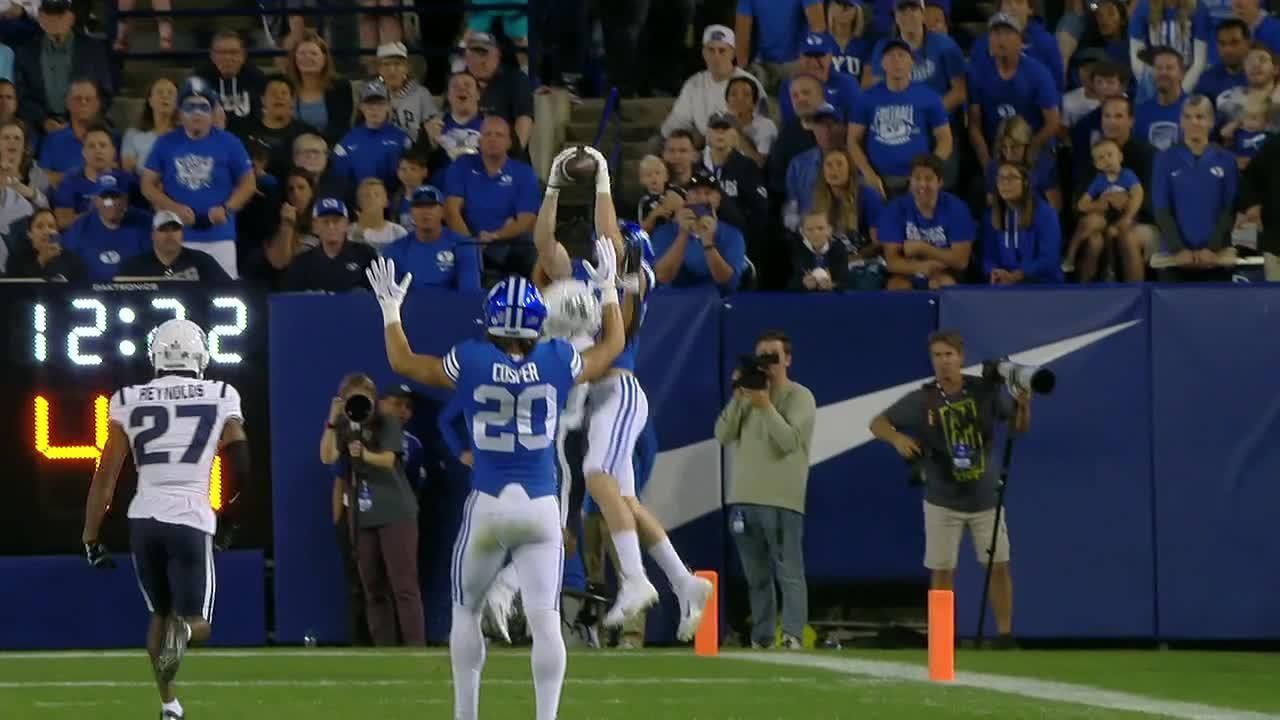 Ethan Erickson leaps for impressive BYU TD - ESPN Video