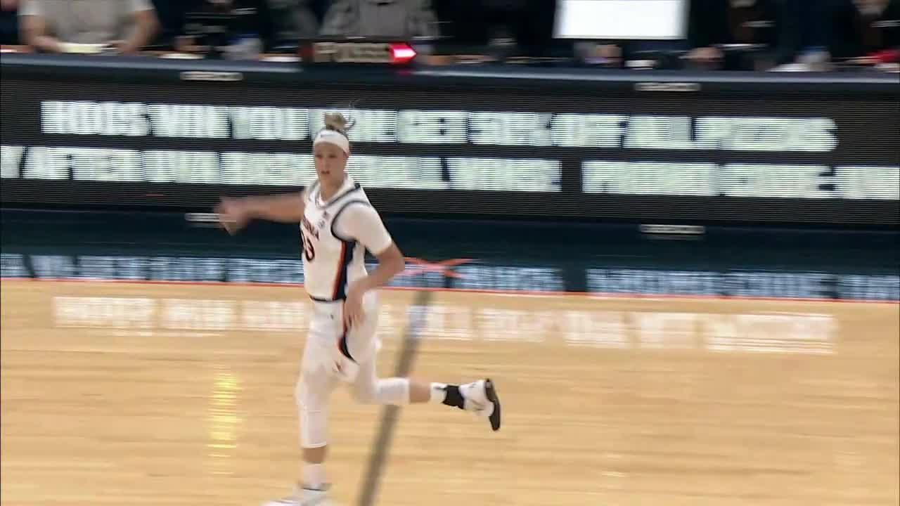 Sam Brunelle drills trey vs. George Washington Colonials - ESPN Video