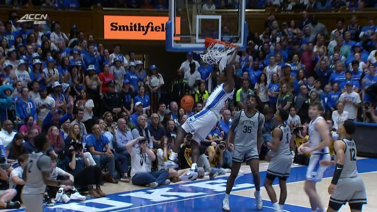 Mark Mitchell gets up for a Duke dunk - ESPN Video