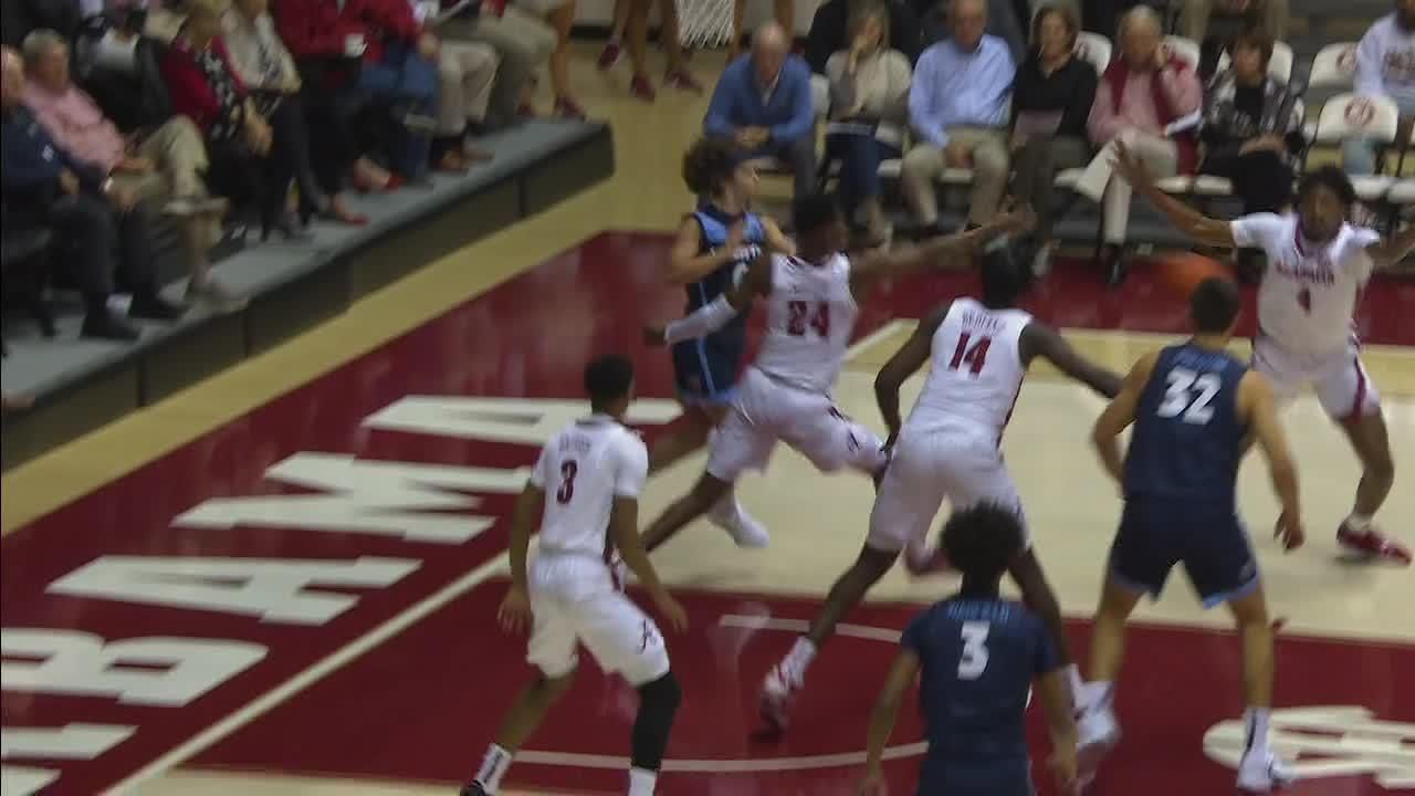 Charles Bediako with the massive swat at the rim - ESPN Video