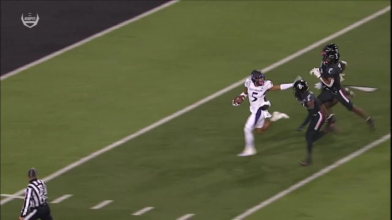 C.J. Johnson makes the grab for 72-yard touchdown - ESPN Video