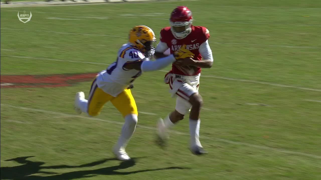 Harold Perkins brings the pressure on Arkansas - ESPN Video