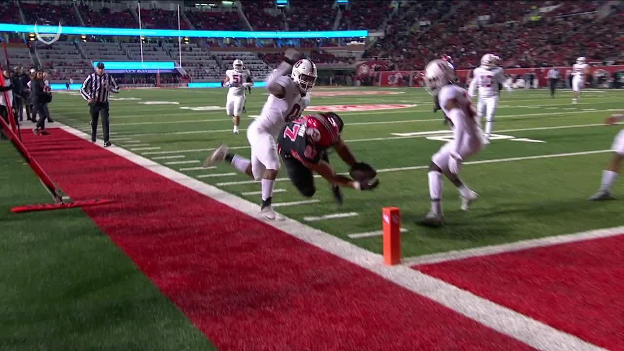 Thomas Yassmin dives for the pylon on Utah's 3rd TD - ESPN Video