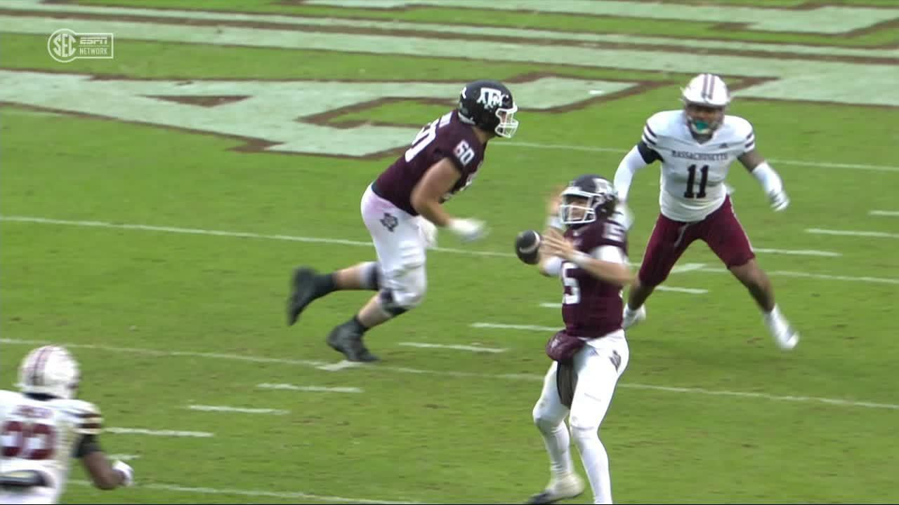 Texas A&M QB's pass attempt slips through his hand - ESPN Video
