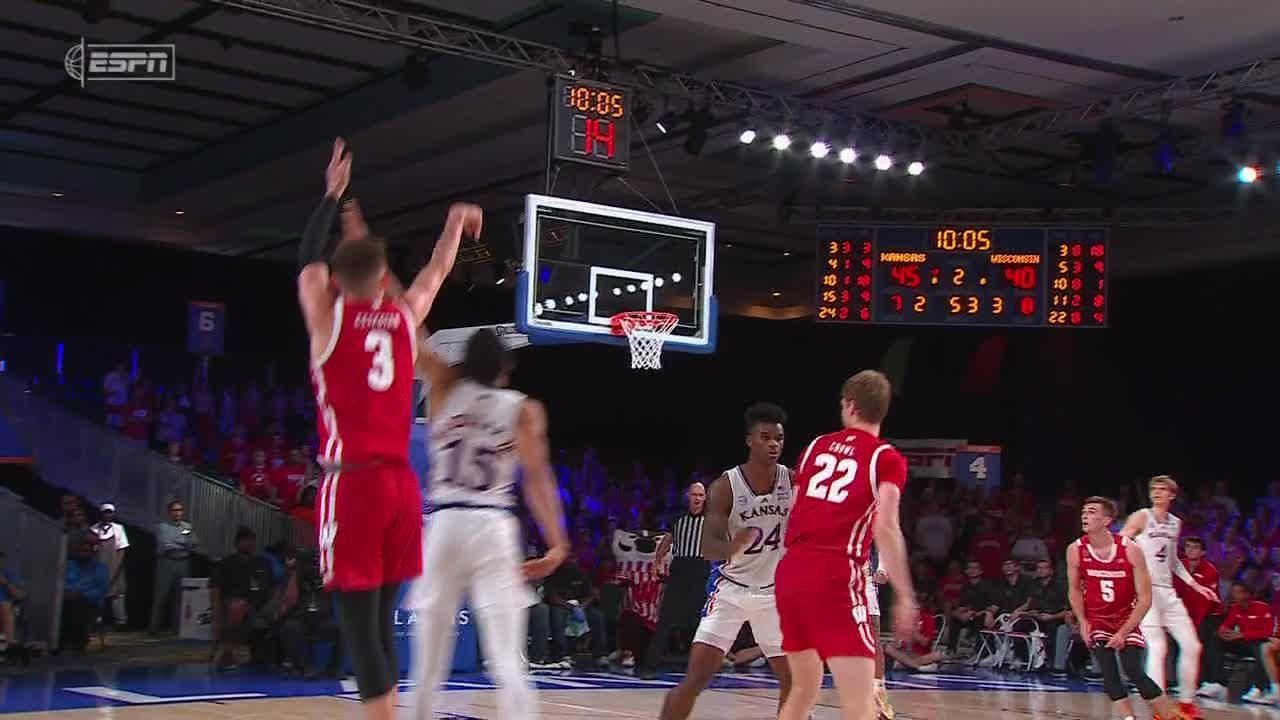Connor Essegian drains a deep 3 - ESPN Video