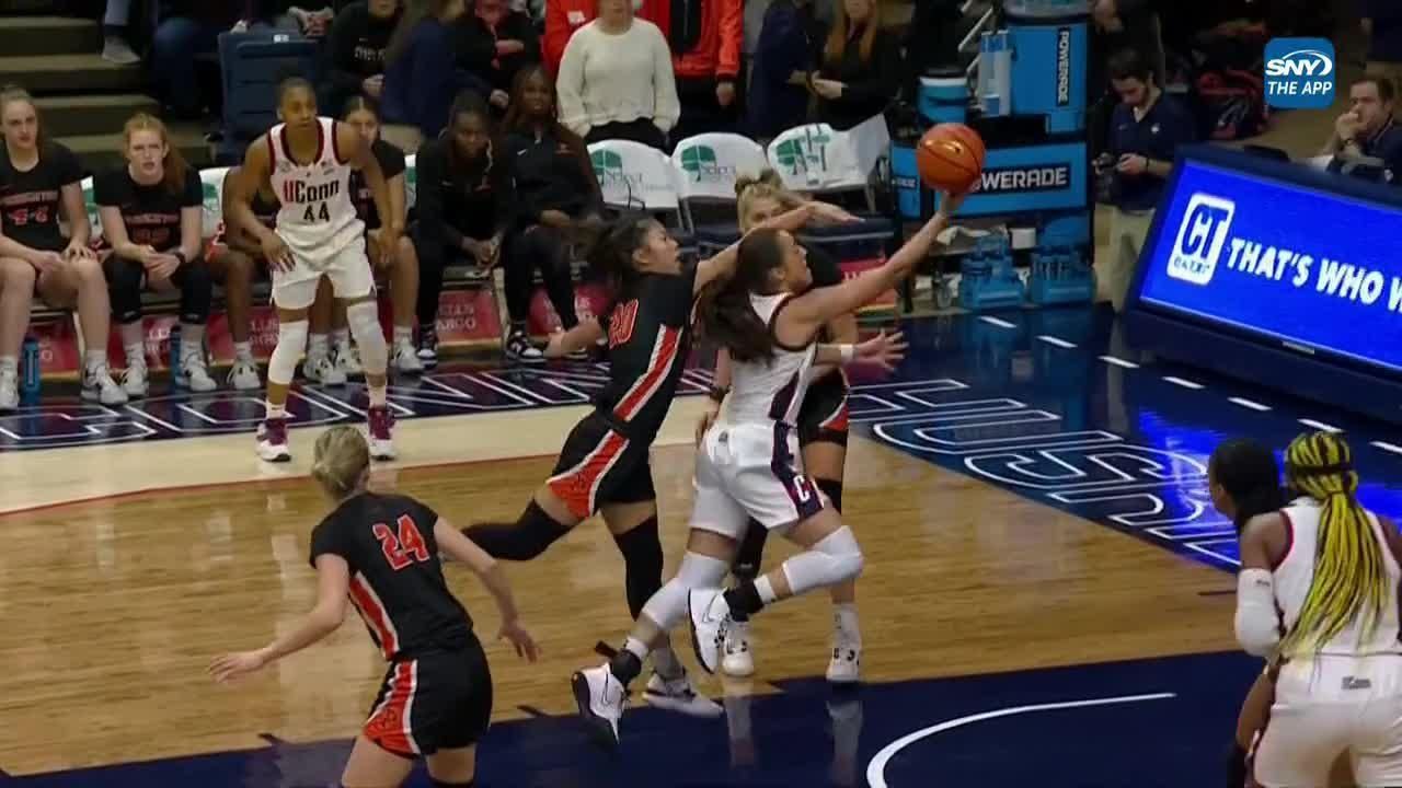 UConn's Nika Muhl shows off fancy footwork on and-1 basket - ESPN Video