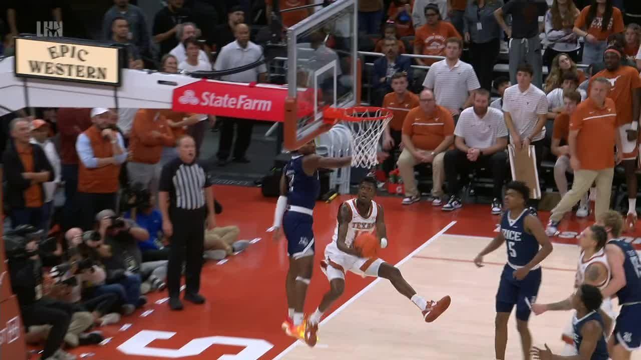 Texas' Jabari Rice dazzles with up-and-under layup in overtime - ESPN Video