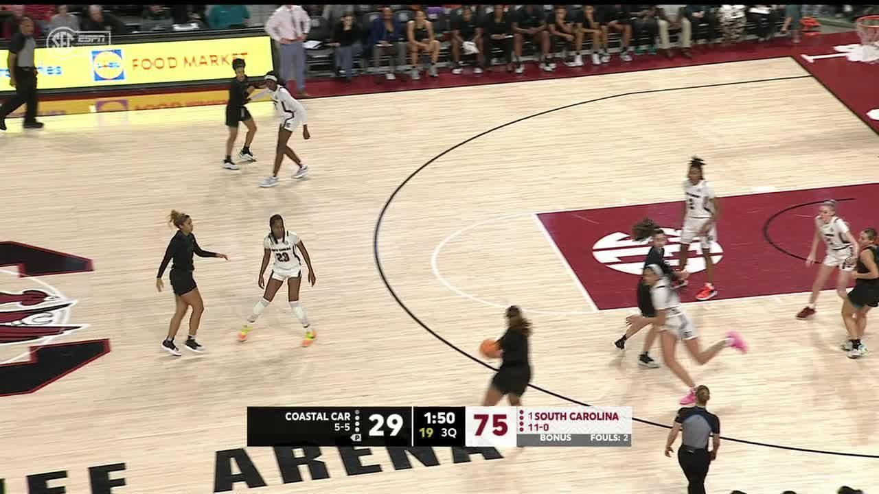 Aja Blount fights off defender for and-1 - ESPN Video