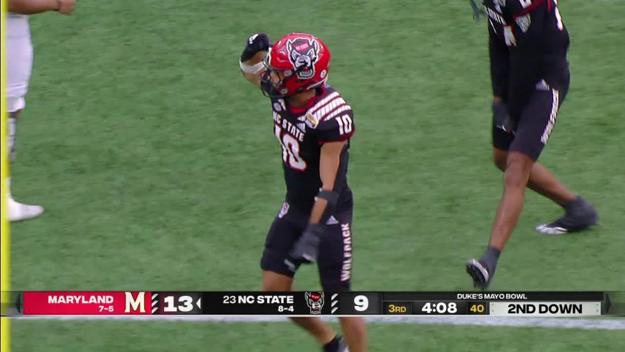 NC State's Tanner Ingle with a huge hit in the backfield - ESPN Video