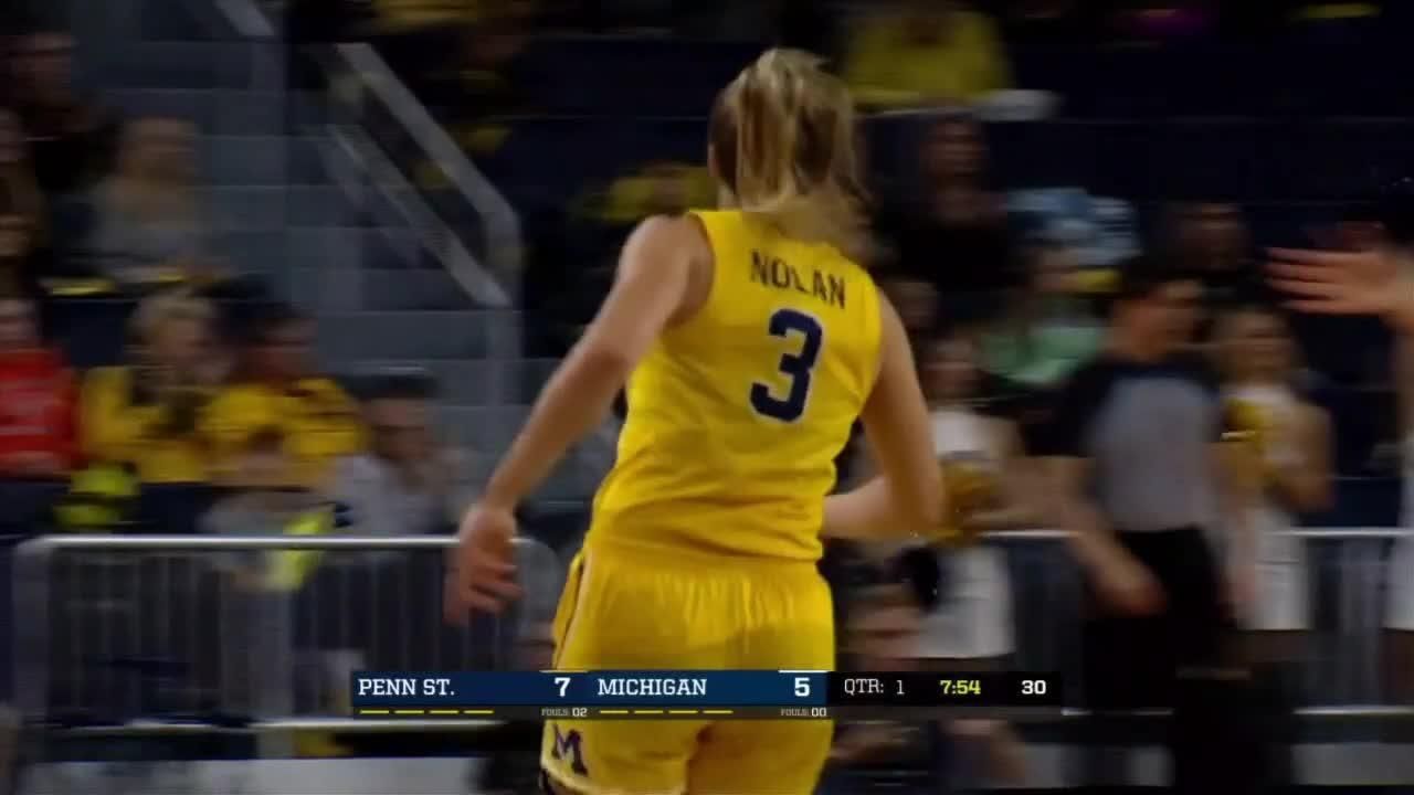 Michigan's Maddie Nolan drains the three - ESPN Video