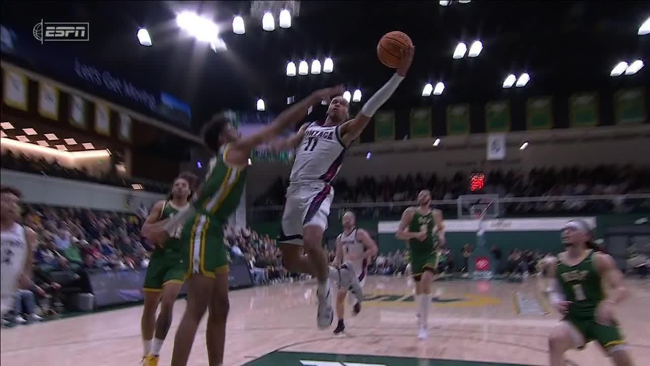 Nolan Hickman goes coast to coast for a Gonzaga layup - ESPN Video