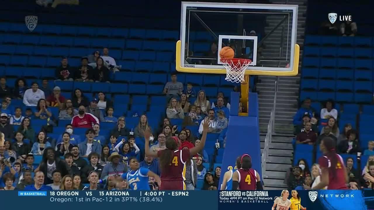 Londynn Jones gets the lay-in to fall vs. USC Trojans - ESPN Video