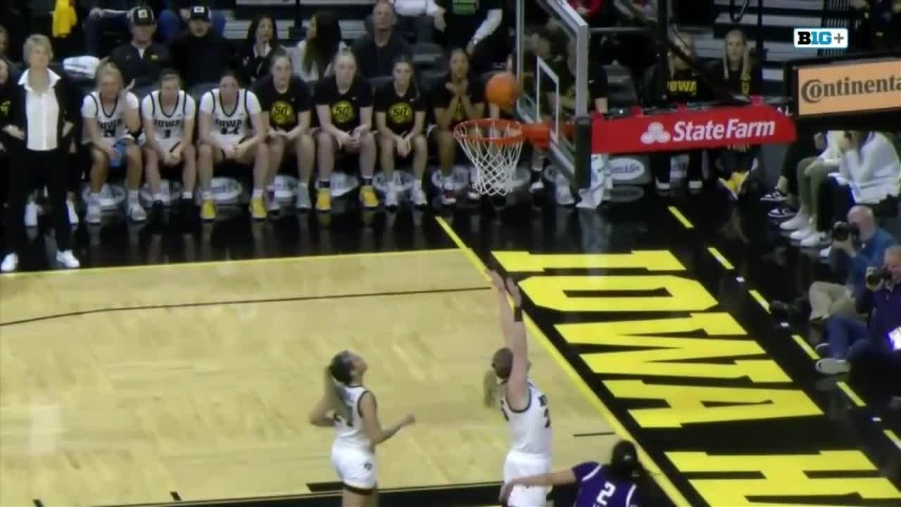 Caroline Lau gets the layup to fall vs. Iowa Hawkeyes - ESPN Video