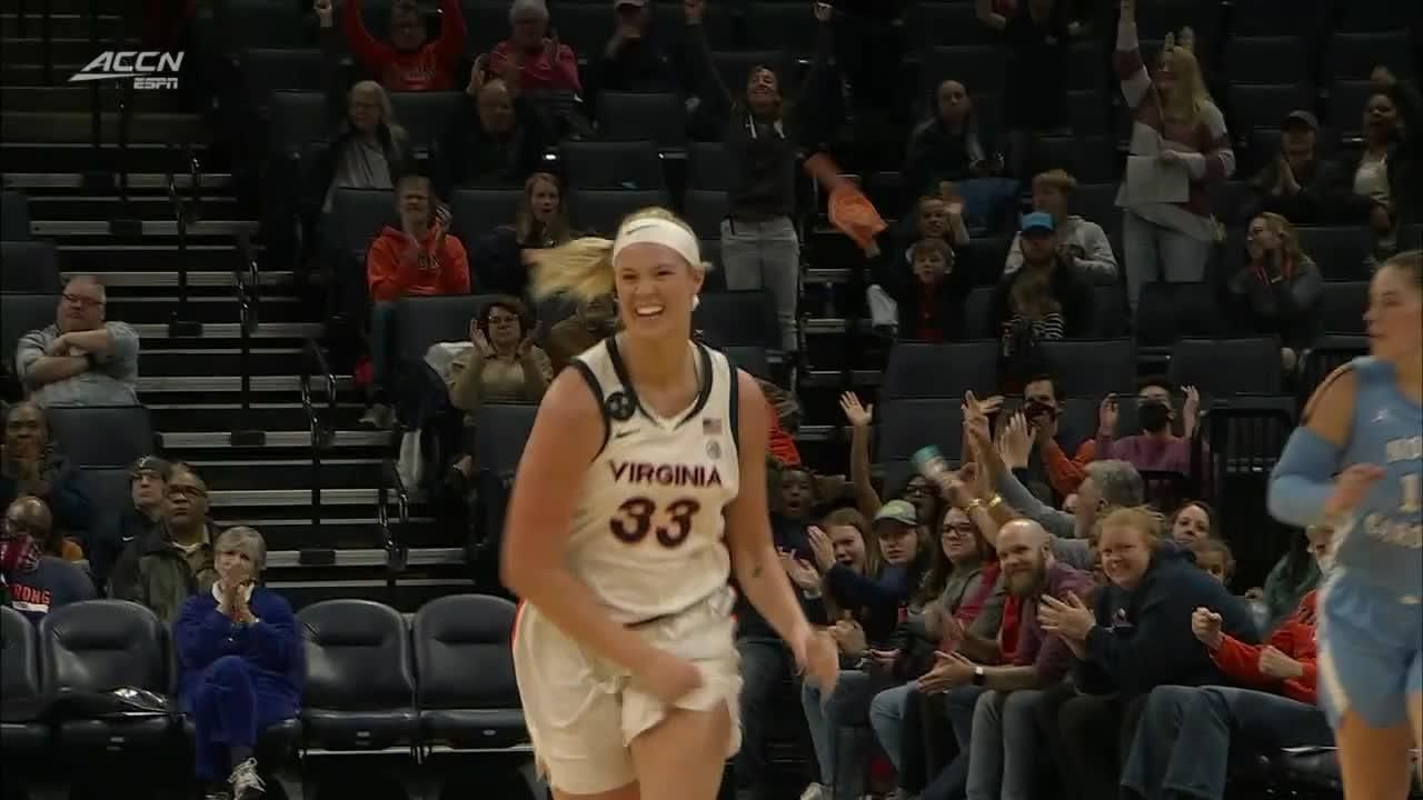Sam Brunelle drains triple vs. North Carolina Tar Heels - ESPN Video