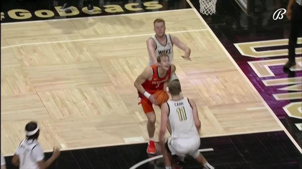 Andrew Carr with the massive block at the rim - ESPN Video