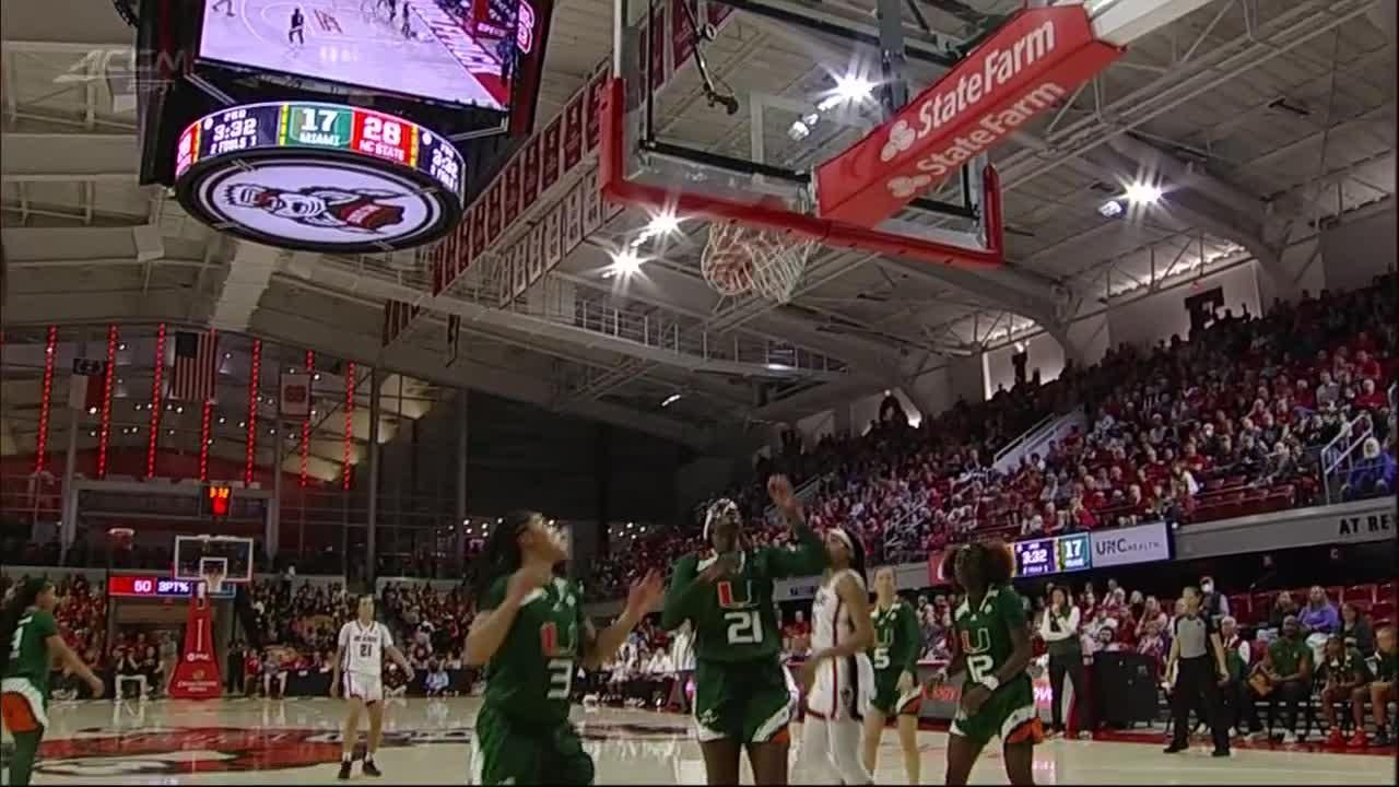 Camille Hobby gets the layup to fall vs. Miami Hurricanes - ESPN Video
