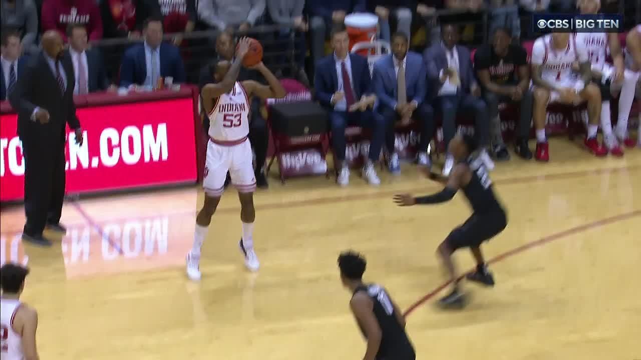 Tanner Bates knocks down a 3-pointer for the Hoosiers - ESPN Video