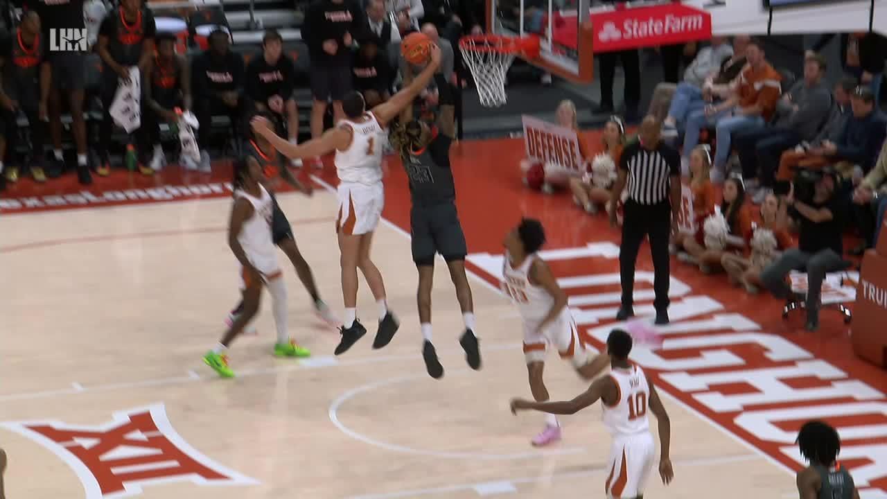 Dylan Disu denies dunk with massive rejection - ESPN Video