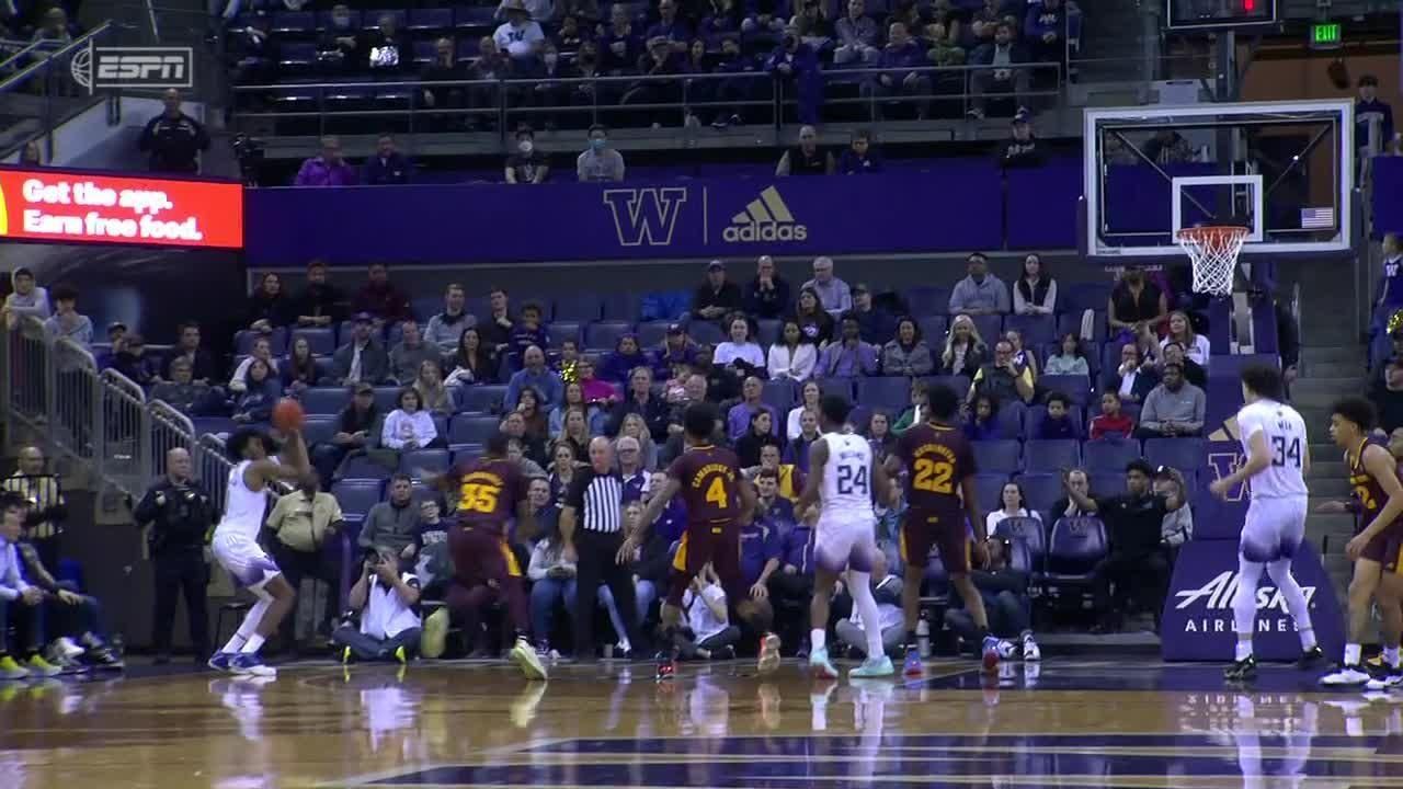 Keion Brooks. drills 3-pointer for Washington in OT - ESPN Video
