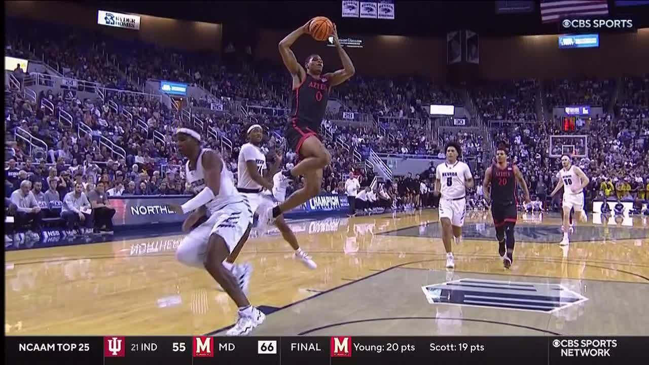 Keshad Johnson elevates for a big dunk for San Diego State - ESPN Video