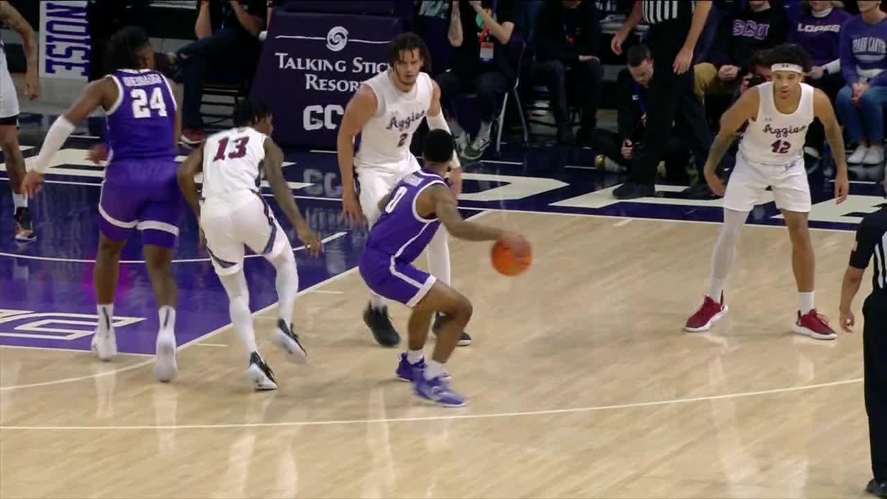 Rayshon Harrison shows off vision with nice pass vs. New Mexico State Aggies - ESPN Video