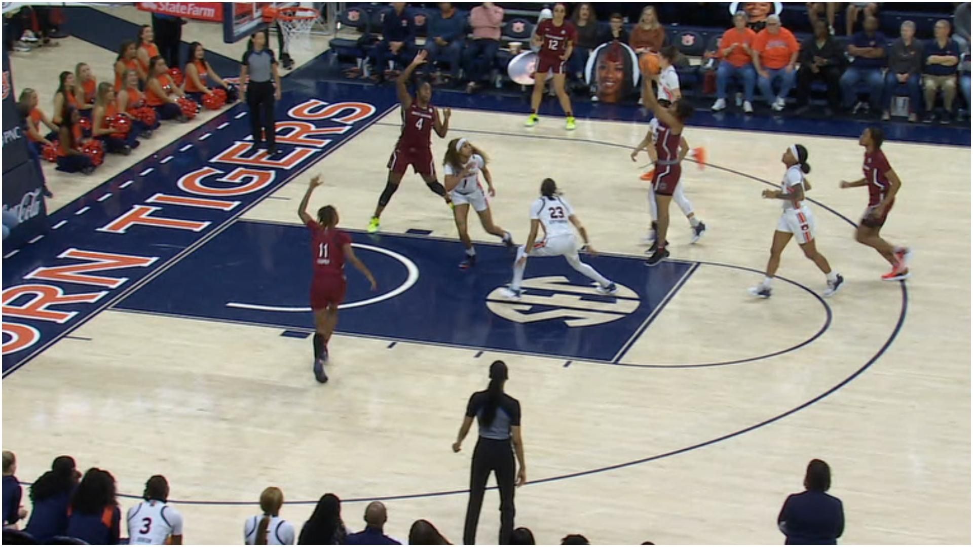 Kierra Fletcher beats the first-half buzzer with a jumper - ESPN Video