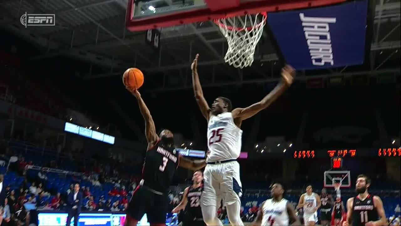 Judah Brown denies Hartford Hawks with swat - ESPN Video