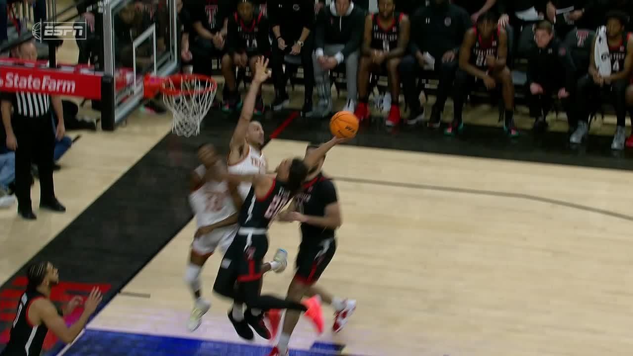 Dylan Disu absolutely rejects Jaylon Tyson's shot attempt - ESPN Video