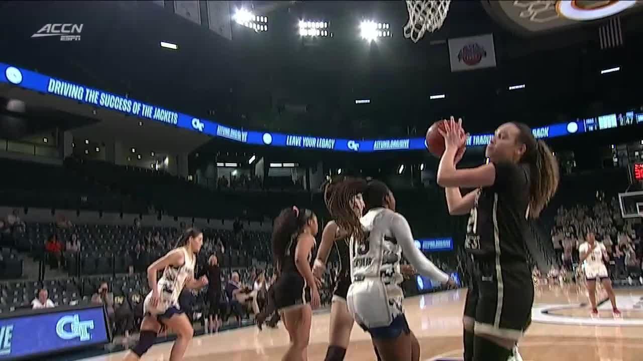 Kayla Blackshear gets the lay-in to fall vs. Wake Forest Demon Deacons ...